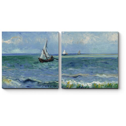 Модульная картина Морской пейзаж в Сен-Мари, Винсент Ван Гог 70x35