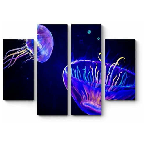 Модульная картина Сияющие медузы80x60