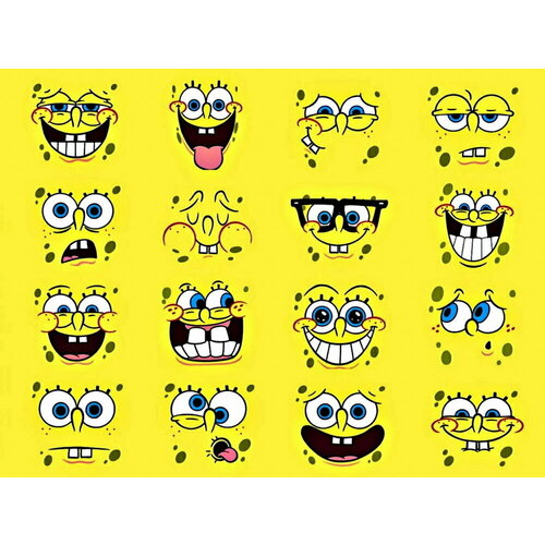 Плакат, постер на холсте SpongeBob/Губка Боб/комиксы/мультфильмы. Размер 30 х 42 см