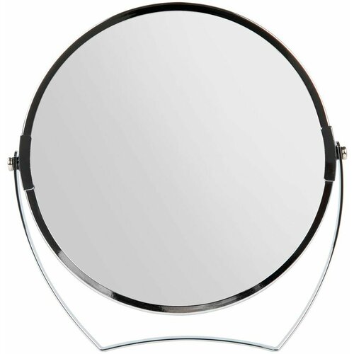 Зеркало настольное Brabix двустороннее с увеличением рамка диаметр 17см 1шт