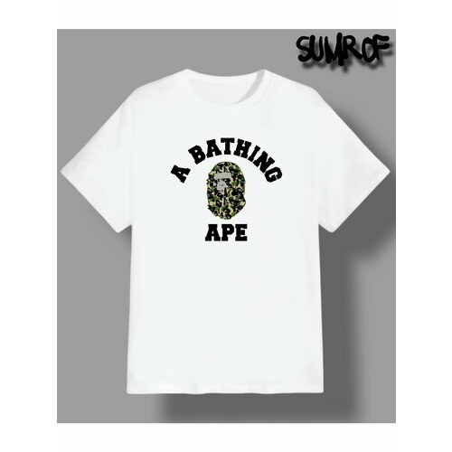 Футболка Zerosell с надписью A Bathing Ape, размер XXL, белый