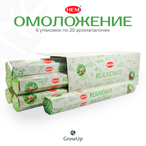 Палочки ароматические благовония HEM ХЕМ Омоложение Rejuvenate, 6 упаковок, 120 шт