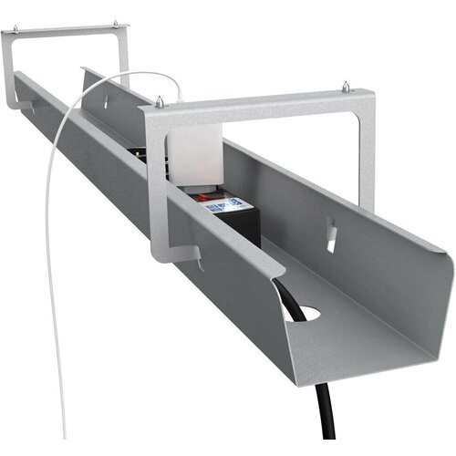 Кабель канал под стол на подвесах /лоток для проводов для стола/ органайзер для кабелей VARTEX КBK-1000GR, длина 1000 мм, цвет серый