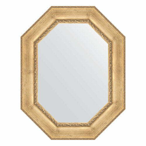 Зеркало Evoform Octagon BY 7263 72x92 в багетной раме, состаренное серебро с орнаментом