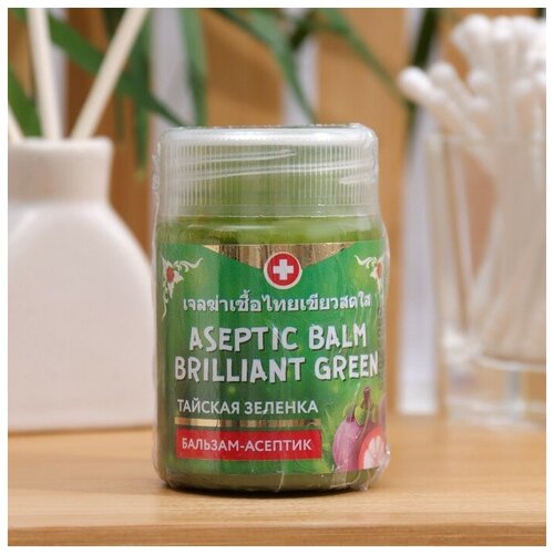 Бальзам-асептик «Тайская зелёнка» Binturong Aseptic Balm Brilliant Green, заживляющий, от ран и бактерий, 50 г (комплект из 4 шт)