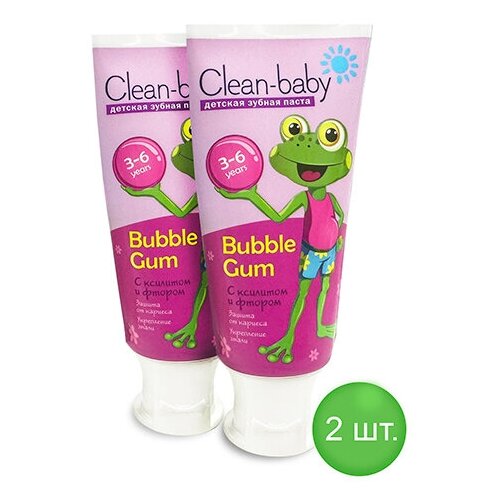 Набор: Clean-baby паста зубная детская 3-6 лет 50 мл Жевательная резинка 2 шт.