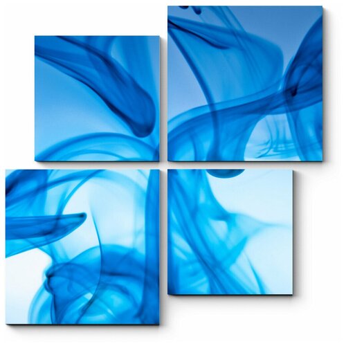 Модульная картина Многогранный синий 150x150