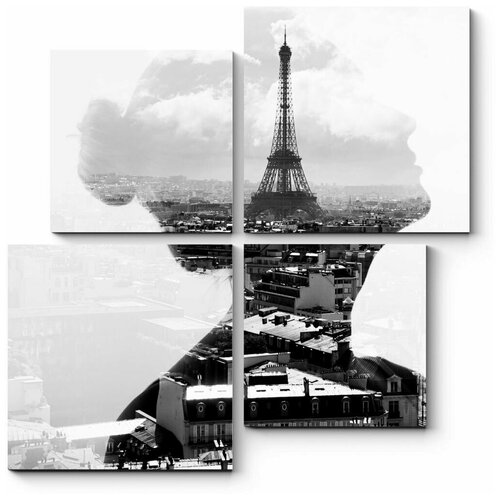 Модульная картина Очарование Парижем 110x110