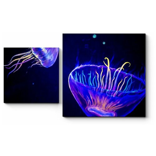 Модульная картина Сияющие медузы140x84