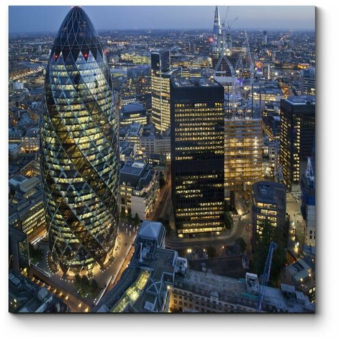 Модульная картина Огни делового центра Лондона 30x30