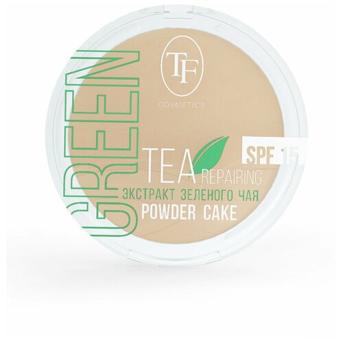 TRIUMPH пудра компактная Green Tea Repairing Powder Cake, тон 02 слоновая кость