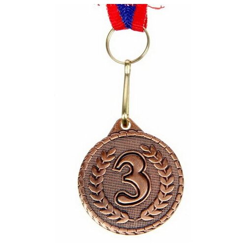 Медаль призовая 041 диам 3.2 см 3 место. Цвет бронз. С лентой