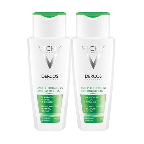 Vichy Шампунь-уход Dercos Anti-Dandruff Dry Hair 2 шт. х 200 мл, 200 мл, 2 шт.