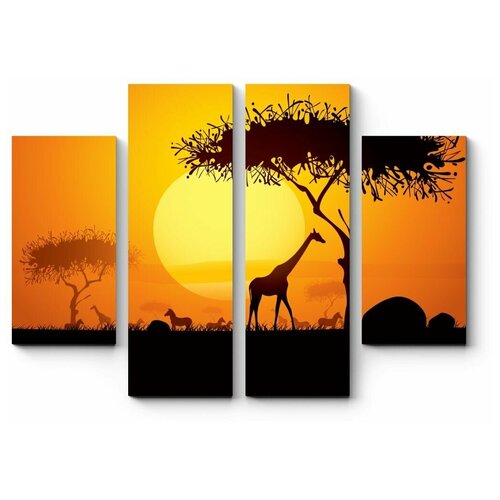 Модульная картина Великолепный африканский закат 80x60