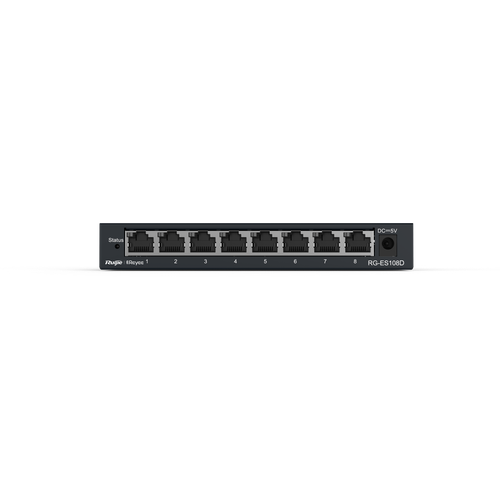 Ruijie Reyee 8-Port unmanaged Switch, 8 10/100base-t Ethernet RJ45 Ports , Steel Case