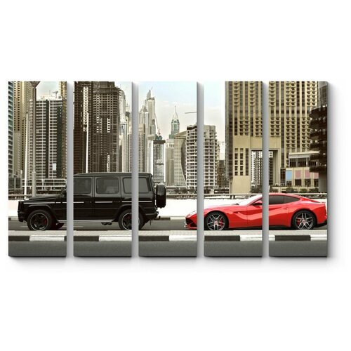Модульная картина Роскошные автомобили в Дубае90x54