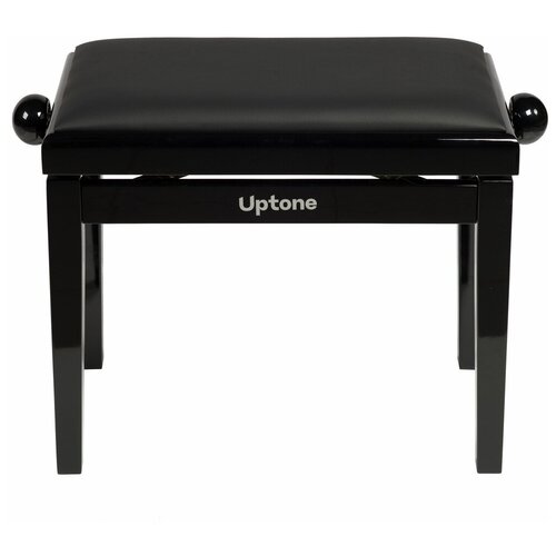 UPTONE Fusion G2 Black банкетка с регулировкой высоты, цвет корпуса черный глянцевый, сиденье кожзам черный