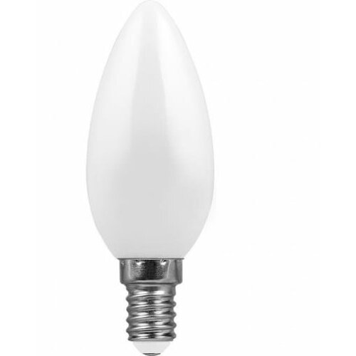 Лампа светодиодная LED 7вт E14 дневной матовая свеча | код 55169 | FERON (1 шт.)