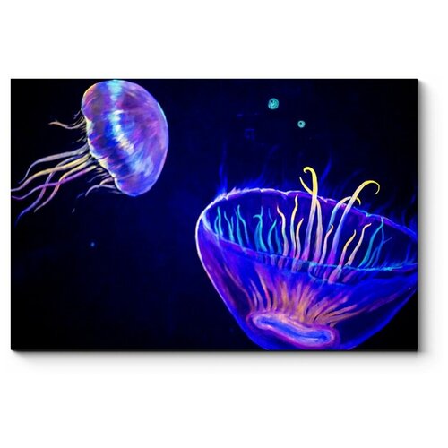 Модульная картина Сияющие медузы 50x33