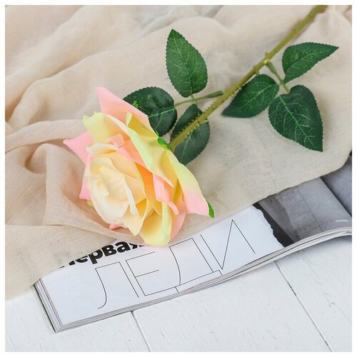 Цветы искусственные "Роза Гран При" 7х46 см, кремовый
