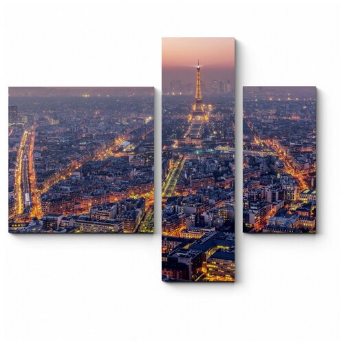Модульная картина Сумеречный Париж 120x99