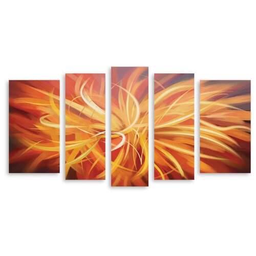 Модульная картина на холсте "Огненные лучи" 150x82 см