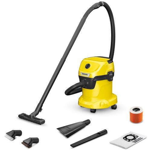 Пылесос KARCHER WD 3 V-15/4/20 Car, желтый/черный