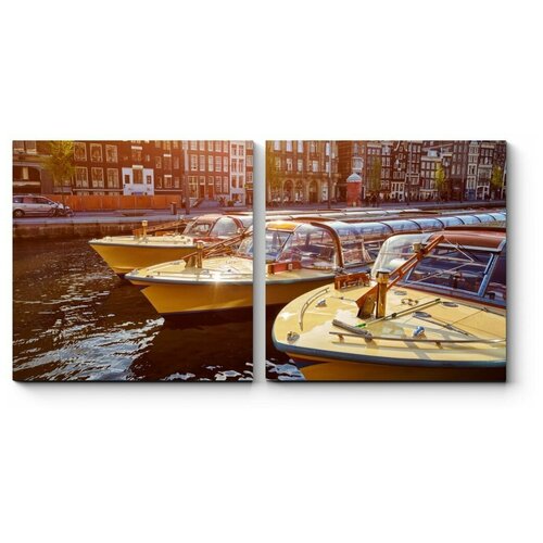 Модульная картина На берегу канала в Нидерландах 160x80
