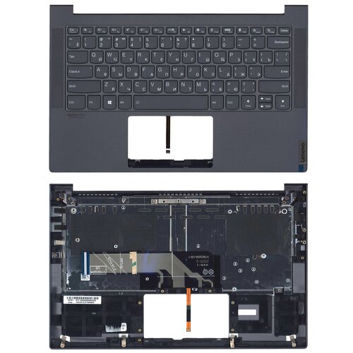 Клавиатура (keyboard) для ноутбука Lenovo Yoga Slim 7-14ITL05, топкейс, темно-серый