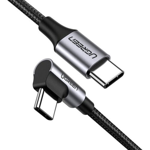 Кабель Ugreen US255 (80714) USB Type-C to Angled USB Type-C 60W (3 метра) чёрный