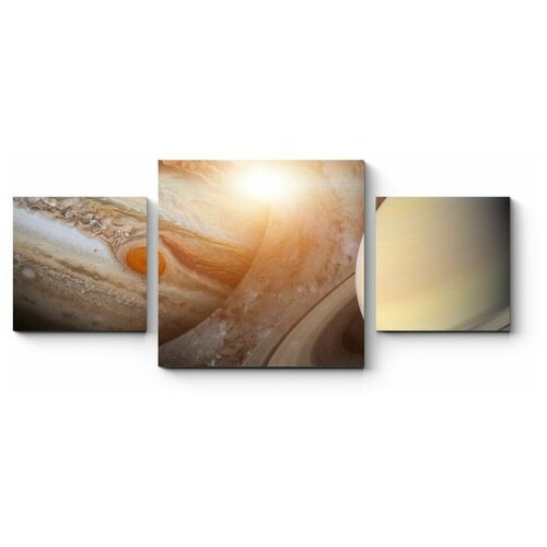 Модульная картина Кольца Сатурна 110x47