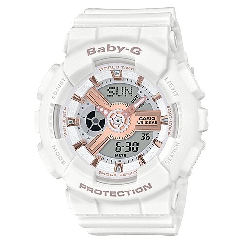 Наручные часы CASIO Baby-G, белый, черный
