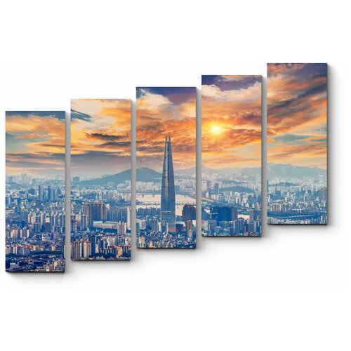 Модульная картина Величественный Сеул в лучах солнца 90x63