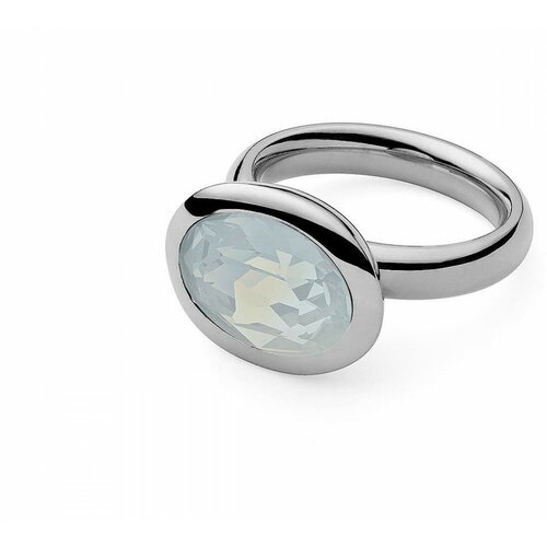 Кольцо Qudo, кристаллы Swarovski, размер 16.5, белый, серебряный
