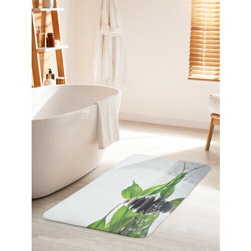 Коврик для ванной комнаты и туалета противоскользящий JoyArty "Мокрый лист" 60х100 см