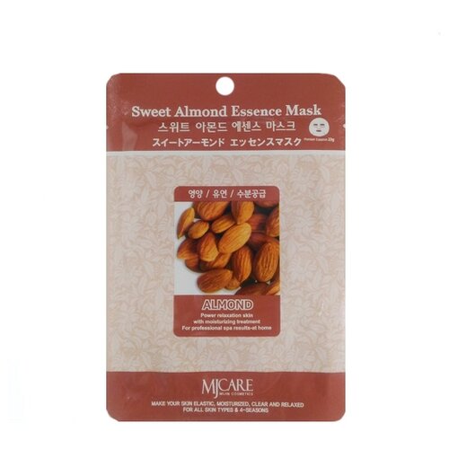 MIJIN Cosmetics тканевая маска Sweet Almond Essence с экстрактом сладкого миндаля, 23 г, 1 мл