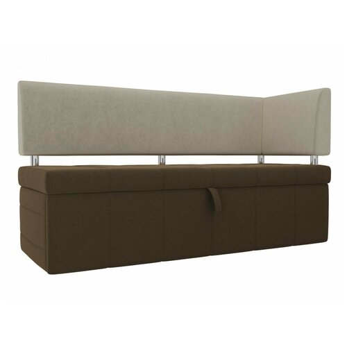 Кухонный прямой диван Стоун с углом правый, Микровельвет, Модель 107278