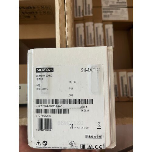 6ES7954-8LC03-0AA0 SIMATIC S7, карта памяти для S7-1x00 CPU SINAMICS, 3, 3 В Flash, 4 МБ