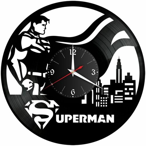 Часы из винила Redlaser "Супермен (Superman), супер герой" VW-10322