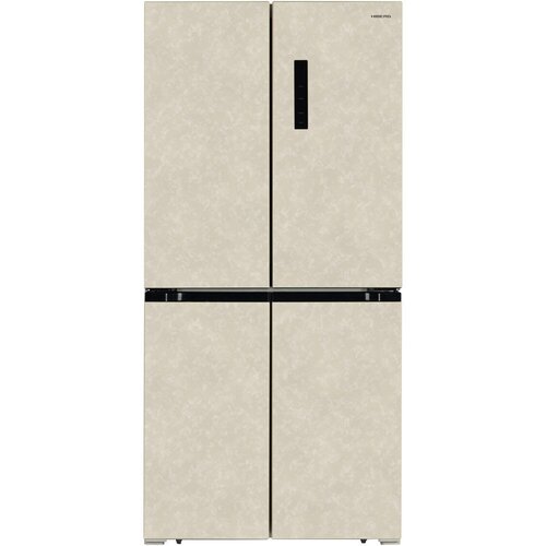 Холодильник HIBERG RFQ-490DX NFYm inverter, бежевый мрамор