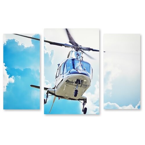 Модульная картина на холсте "Вертолет" 90x60 см