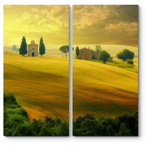 Модульная картина Летний закат в Тоскане 100x100