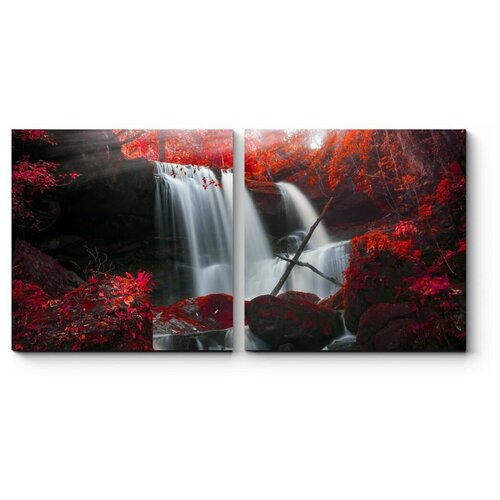 Модульная картина Осенний водопад в Таиланде 150x75