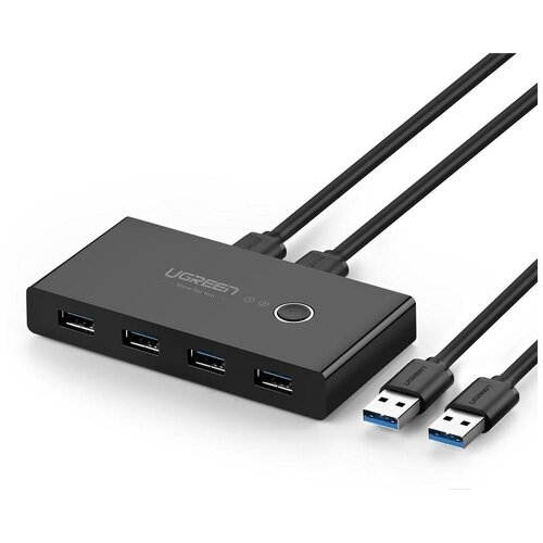 Разветвитель портов UGREEN 2 In 4 Out USB 3.0 Sharing Switch Box US216 (30768)