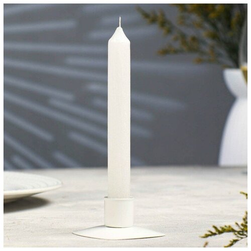 Свеча античная "Винтаж", 17х1,8 см, белый перламутр