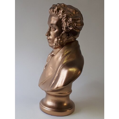 Статуэтка бюст писатель и поэт А. С. Пушкин. Высота 21см. Гипс, цвет бронза