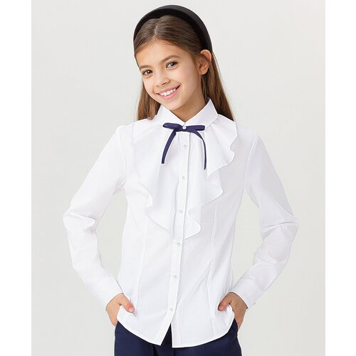 Блуза Button Blue, размер 134, белый