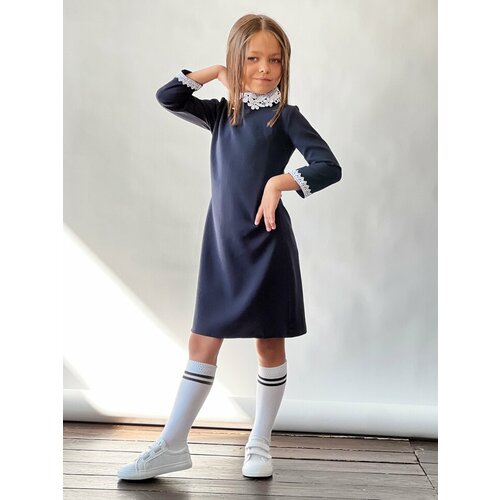 Школьное платье Бушон, размер 128-134, синий