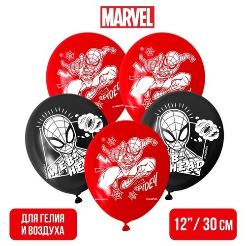 Воздушные шары "Spider", Человек-паук (набор 5 шт) 12 дюйм ТероПром 6622873