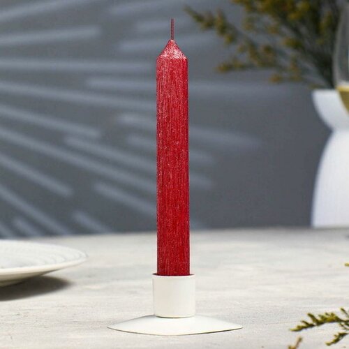 Свеча античная "Винтаж", 17х1.8 см, лакированная красная